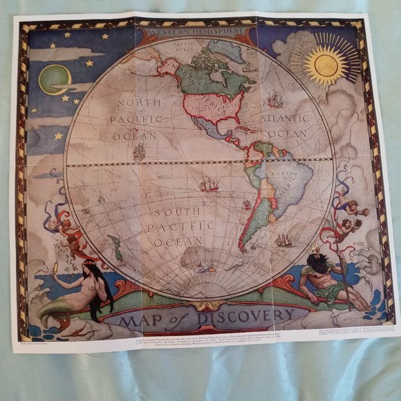 Wall Decor | 1928 National Geographic Map Of Discovery Poseidon With ...